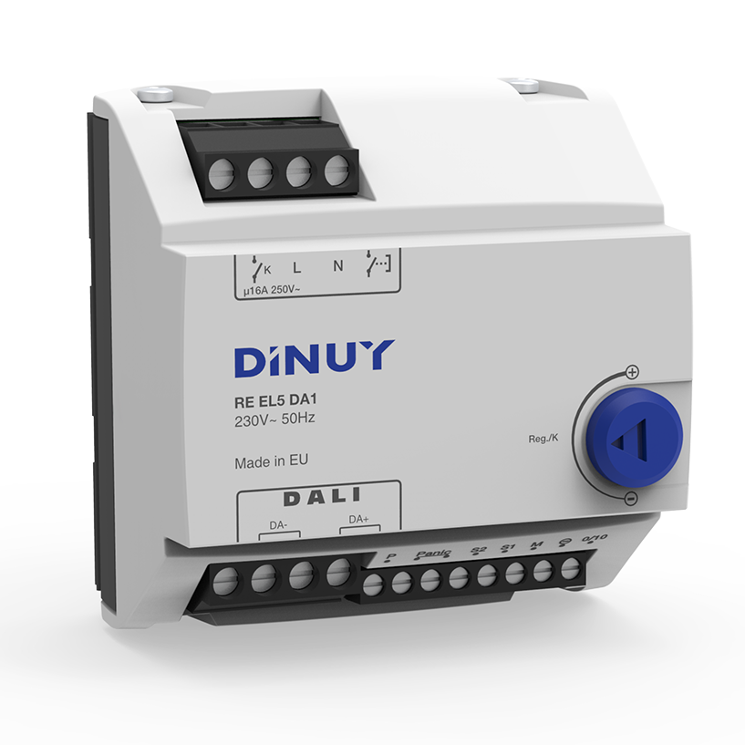 DINUY RE EL5 DA1 - Converter pulsdrukker / 1-10V naar DALI (DIN rail)